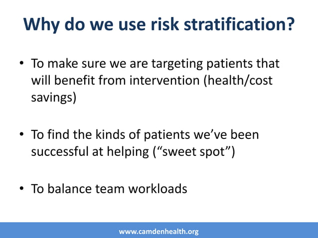 Risk stratification webinar draft | PPT