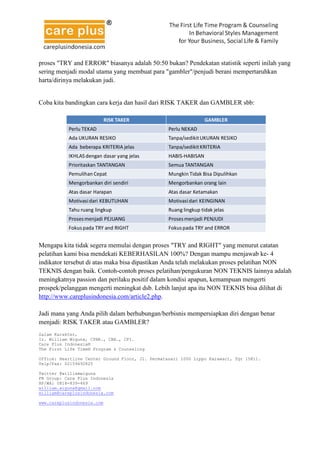 Risk taker or gambler | PDF