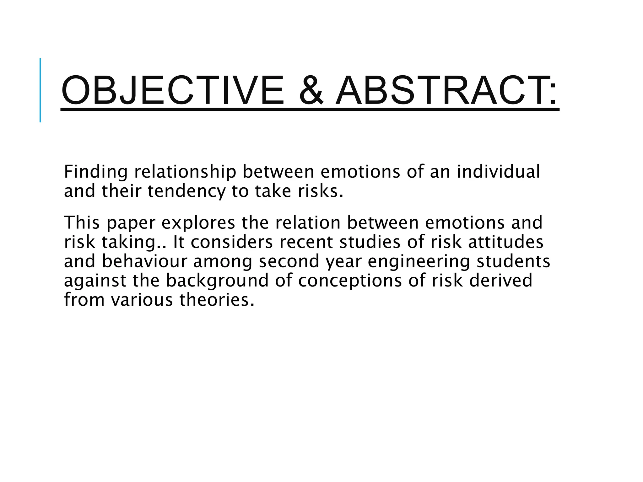 Risk taking and emotions | PPTX