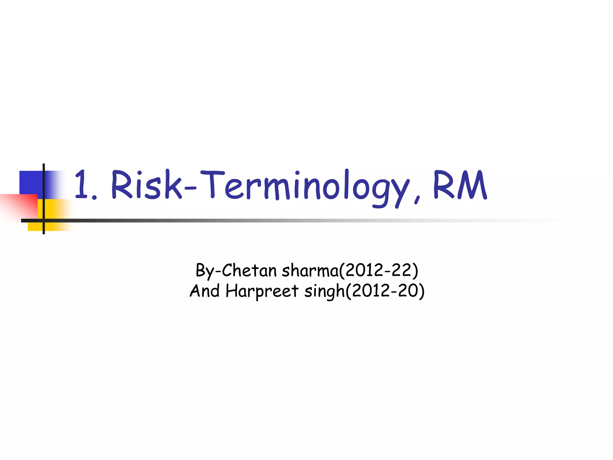 Risk terminologies | PPT
