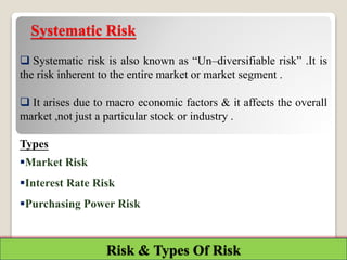 Risk & Types of Risk By Kanhu.pptx