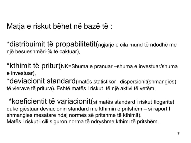 Risku dhe kthimi | PPT