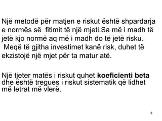 Risku dhe kthimi | PPT