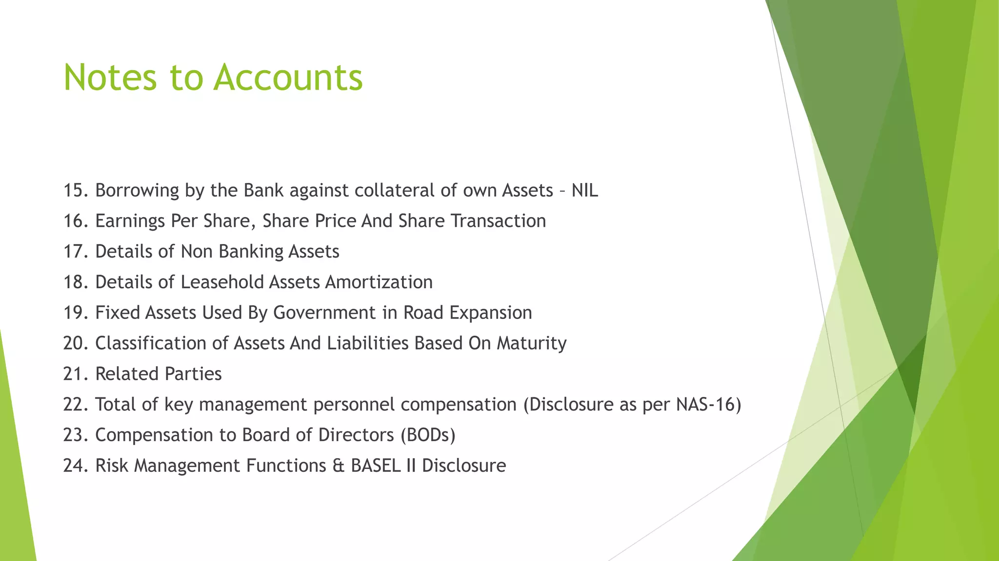 Risk Weighted Assets and Notes to Accounts | PPTX