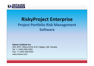 Enterprise Risk Management and Analysis with RiskyProject | PPT