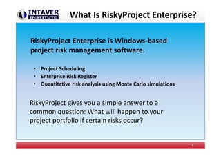 Enterprise Risk Management and Analysis with RiskyProject | PPT