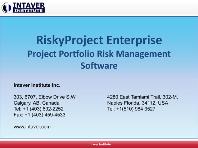RiskyProject Enterprise | PPTX | Business | Business and Finance