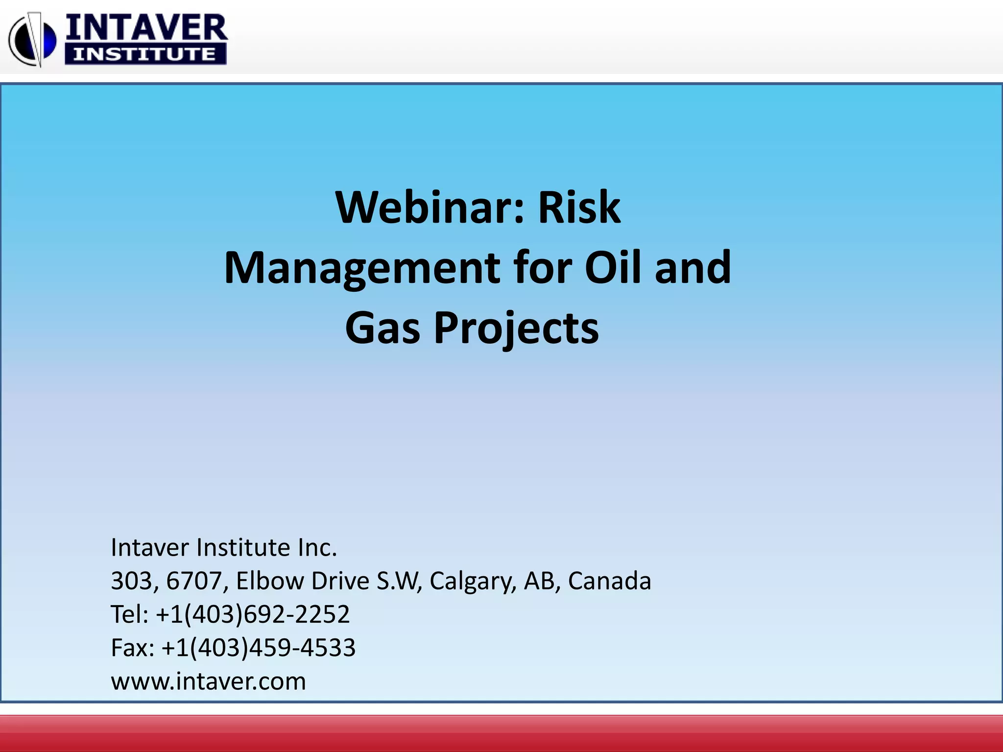 Oil and Gas Risk Analysis | PPTX
