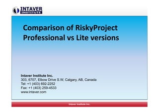 Risky Project Lite vs. Professional | PPT