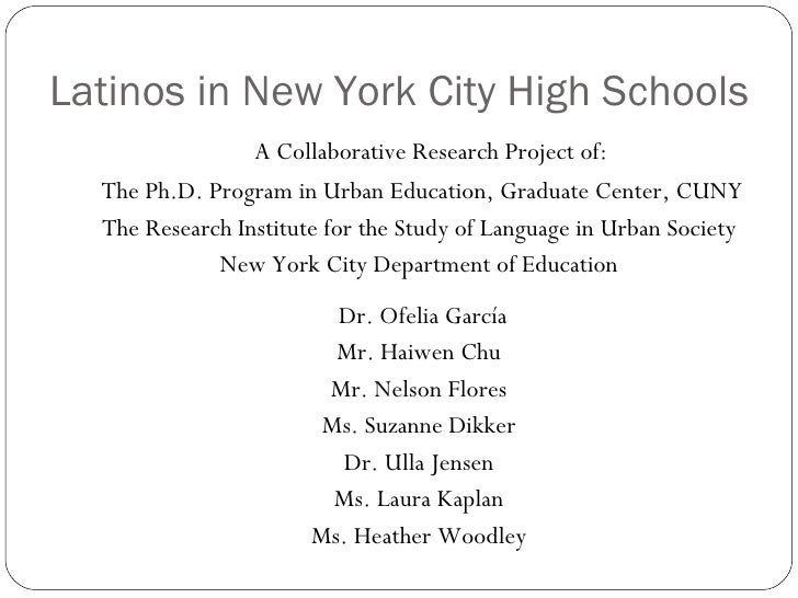 Where are we? Latinos in NYC High Schools