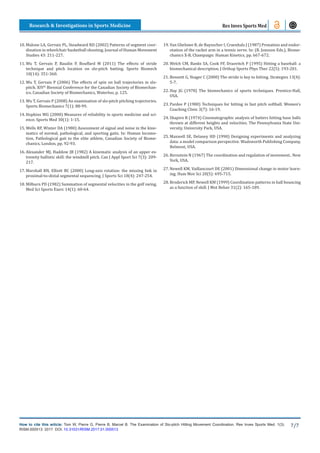 The Examination of Slo-pitch Hitting Movement Coordination_ Crimson Publishers | PDF