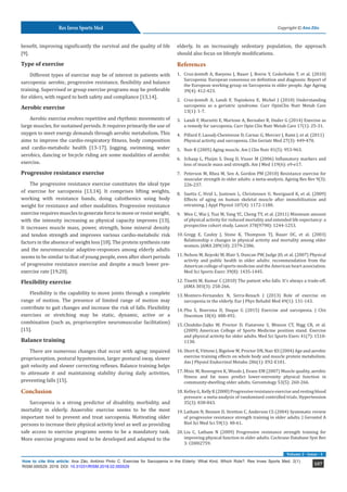 Exercise for Sarcopenia in the Elderly: What Kind, Which Role?_Crimson ...