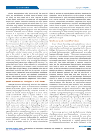 Gender and Sports: An Anthropological Overview_Crimson Publishers | PDF