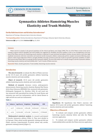 Gymnastics Athletes Hamstring Muscles Elasticity and Trunk Mobility | PDF