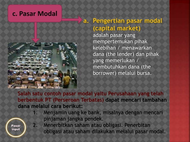 EKONOMI : Pasar Input dan Pasar Output ( kelas-X ) | PPTX