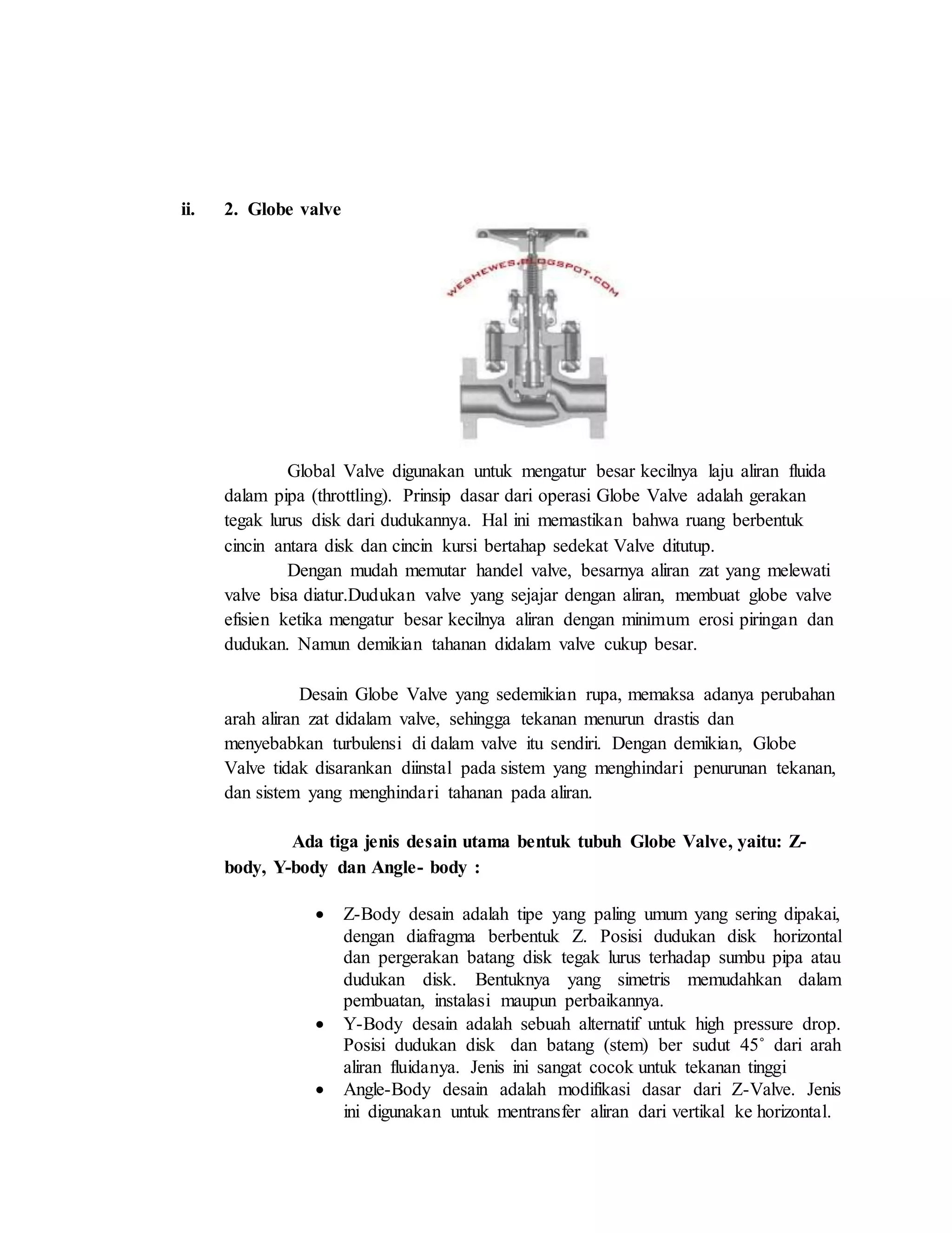 Macam-Macam dan Fungsi dari Valve | DOCX