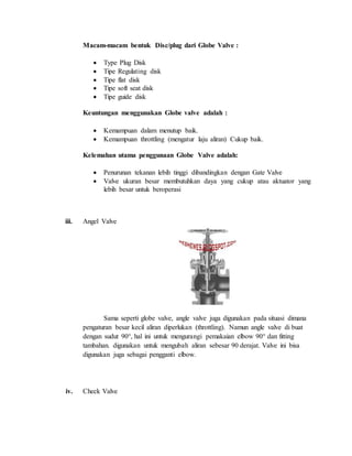 Macam-Macam dan Fungsi dari Valve | DOCX