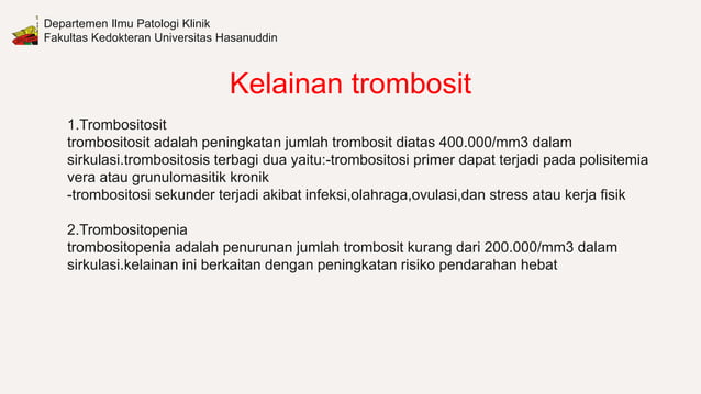 Proposal penelitian analisis kadar trombosit | PPTX