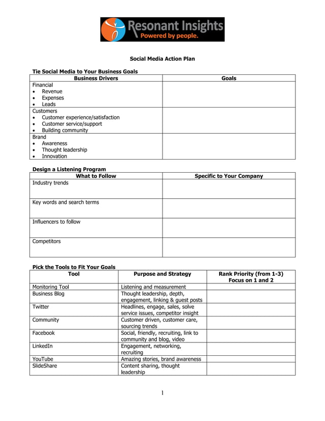 RI Social Media Action Plan Template | PDF