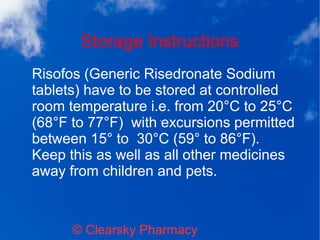 Risofos (Generic Risedronate Sodium Tablets) | ODP | Bone and Joint ...