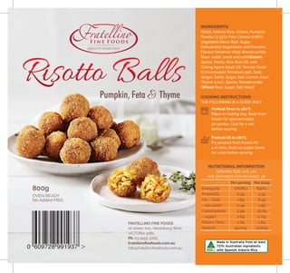 Risotto ball labels aileen ave updated March 2020 | PDF