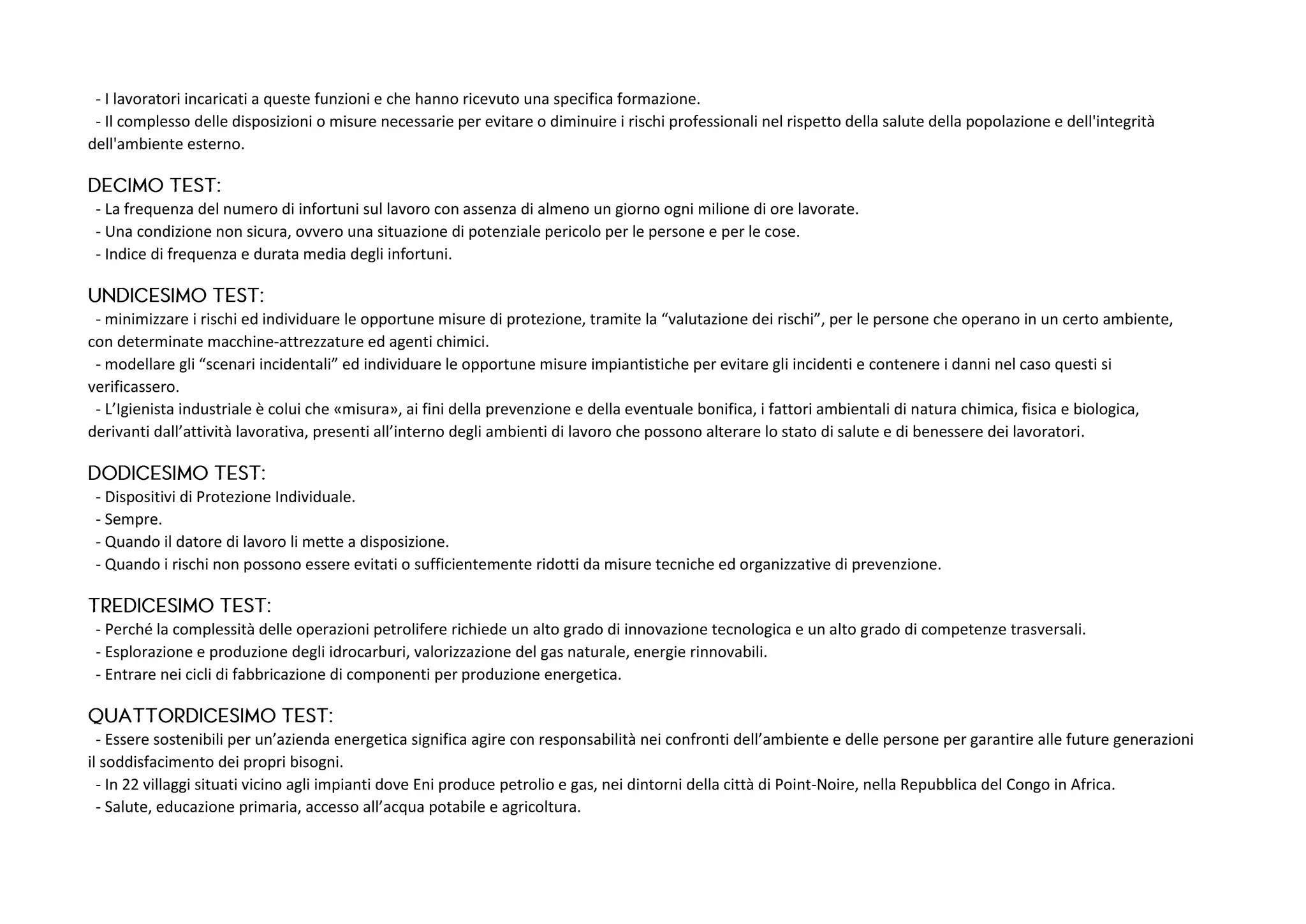 Risposte ai test del corso eni learning | PDF