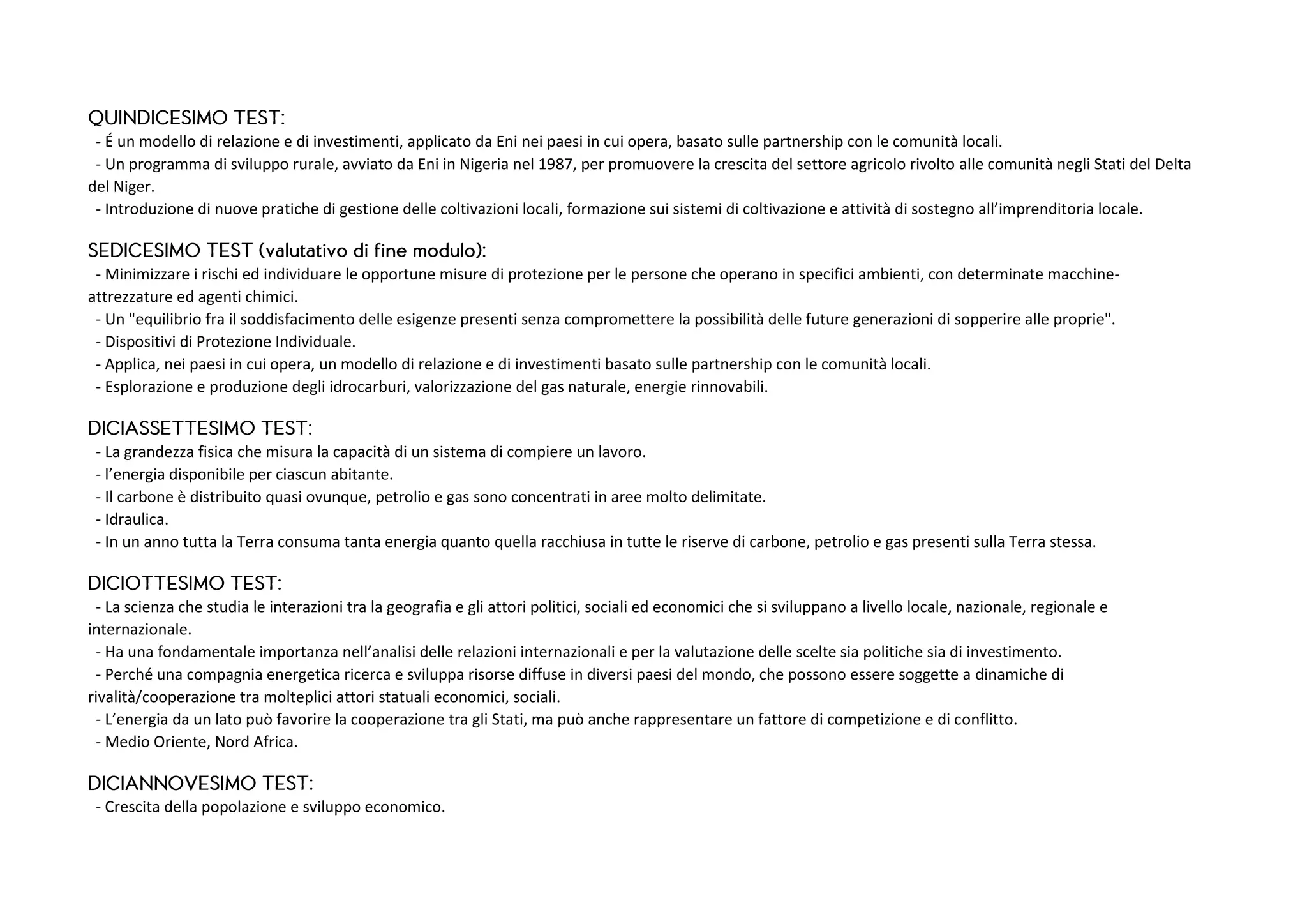 Risposte ai test del corso eni learning | PDF
