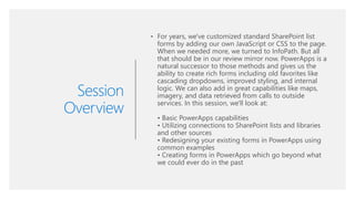 RISPUG - Top Form - Using PowerApps to Replace List Forms | PPTX | Computer Software and ...