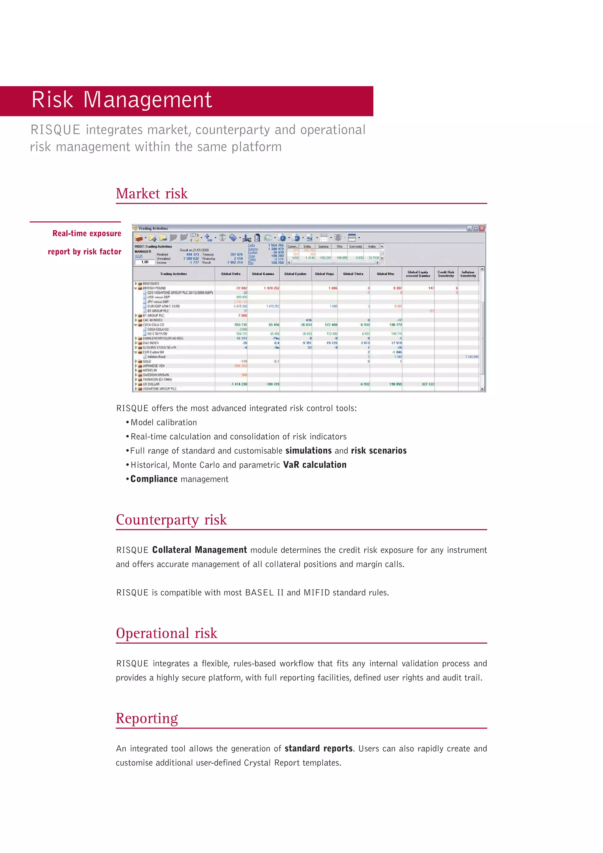 Sophis RISQUE Brochure | PDF