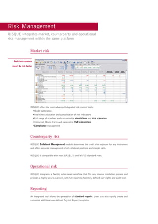 Sophis RISQUE Brochure | PDF