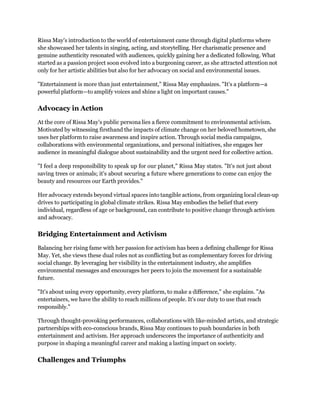 Rissa May at 19_ A Rising Star in Entertainment and Environmental ...