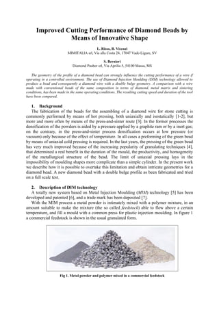 Improved Cutting Performance of Diamond Beads by Means of Innovative ...