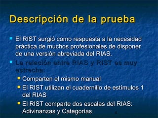 Rist Test De Inteligencia Breve De Reynolds | PPT