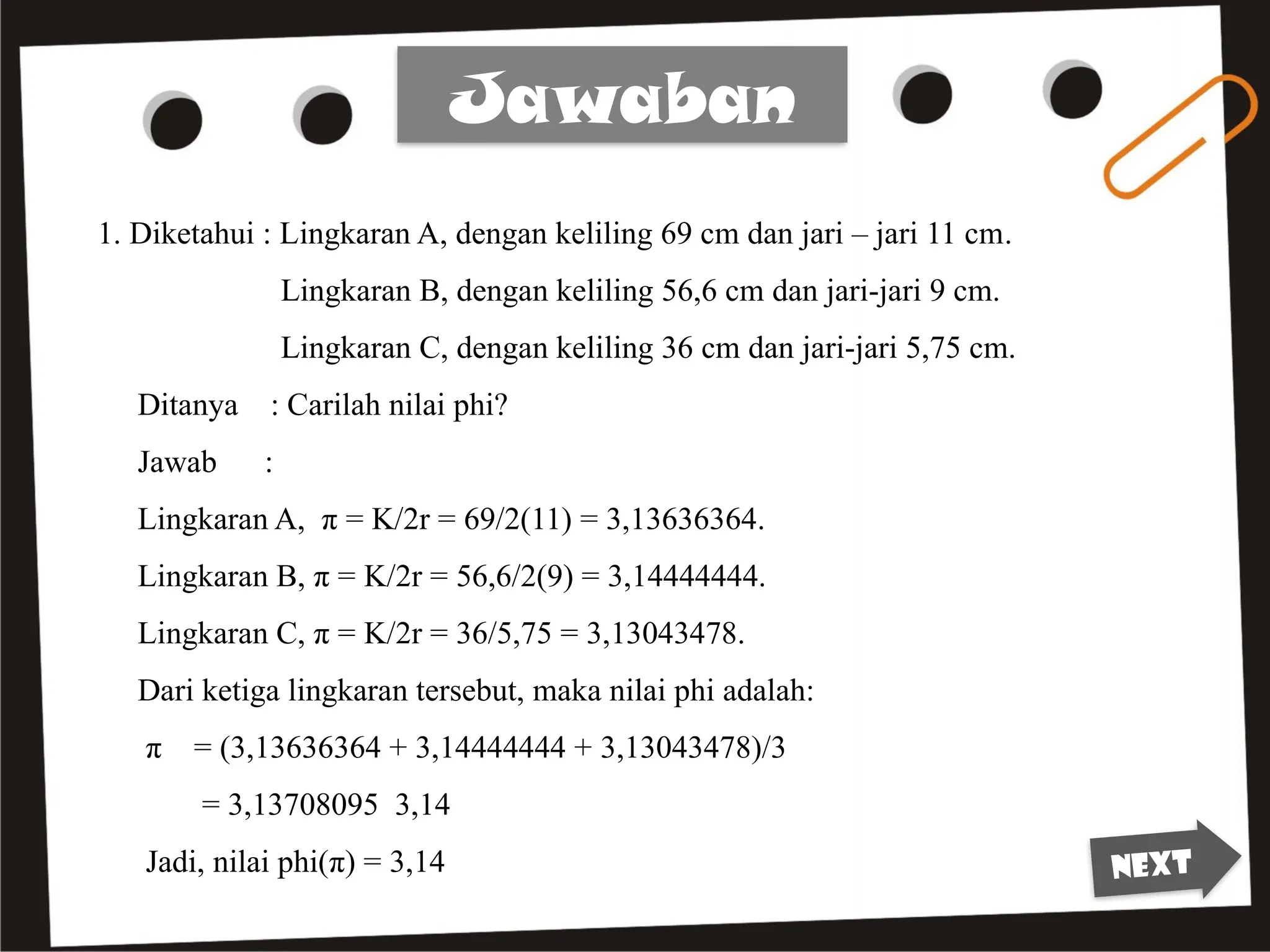 Menemukan keliling lingkaran dengan pendekatan phi | PPTX