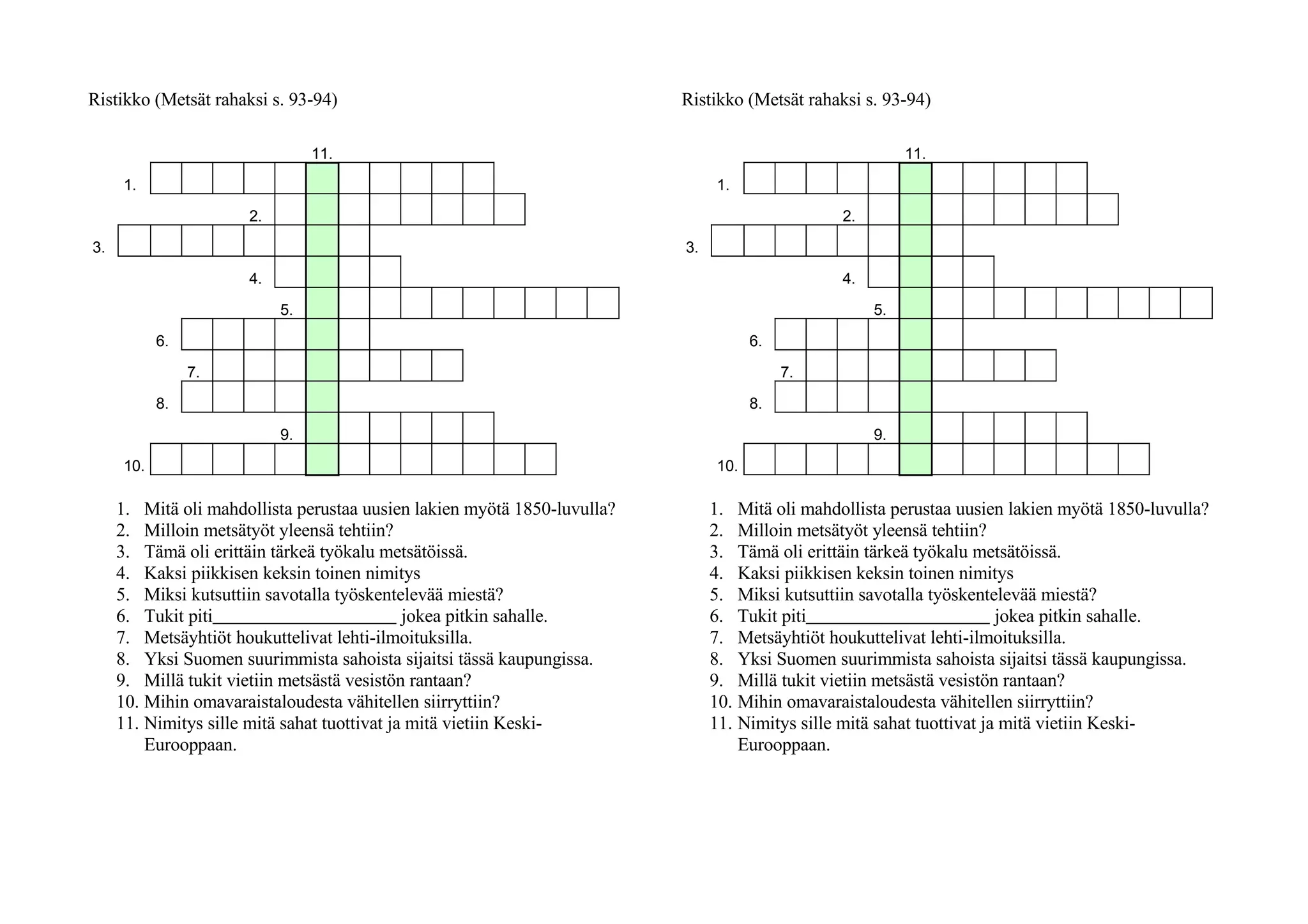 Ristikko MetsäT Rahaksi | DOC