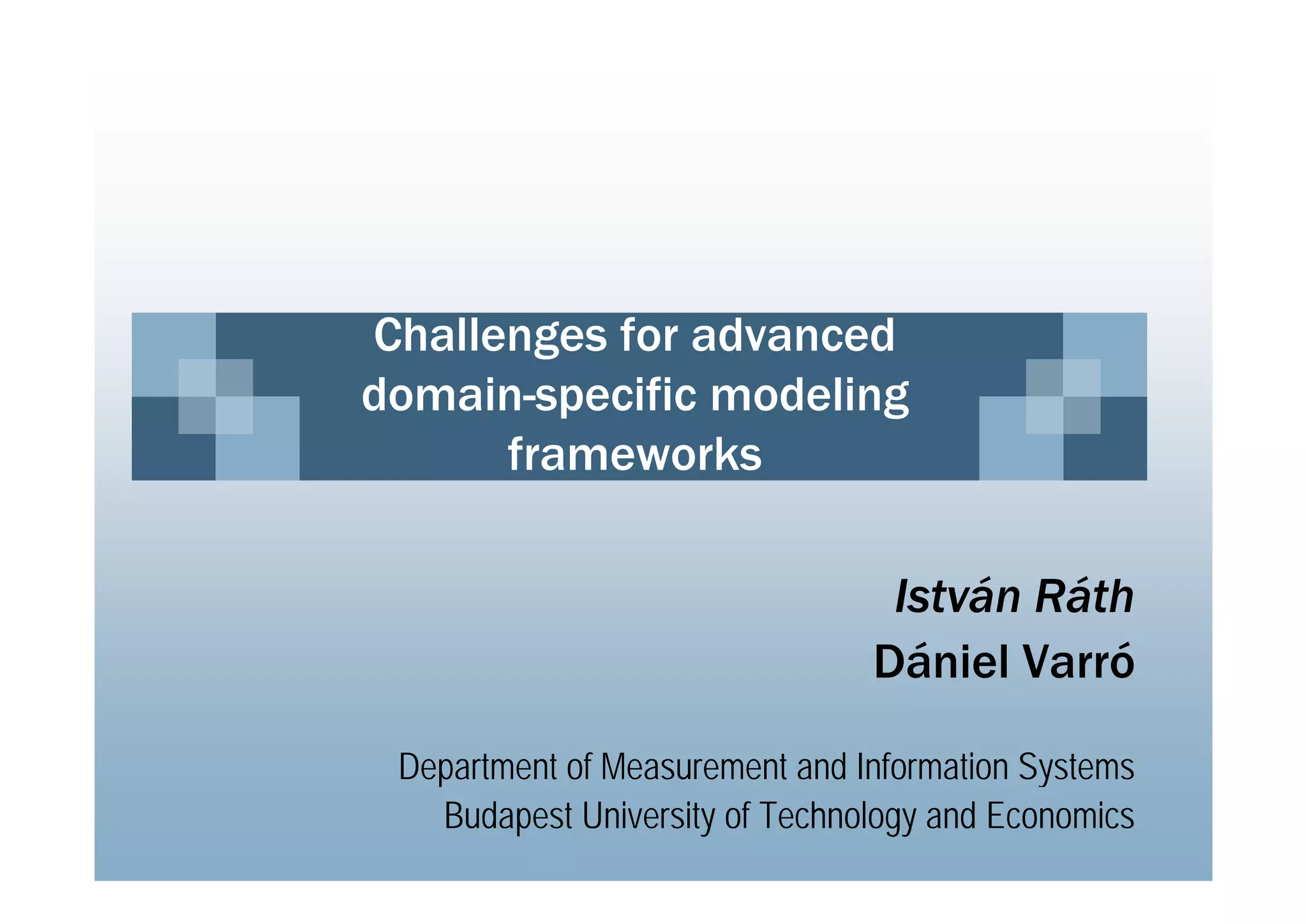 Challenges For Advanced Domain Specific Frameworks Pdf Graphics