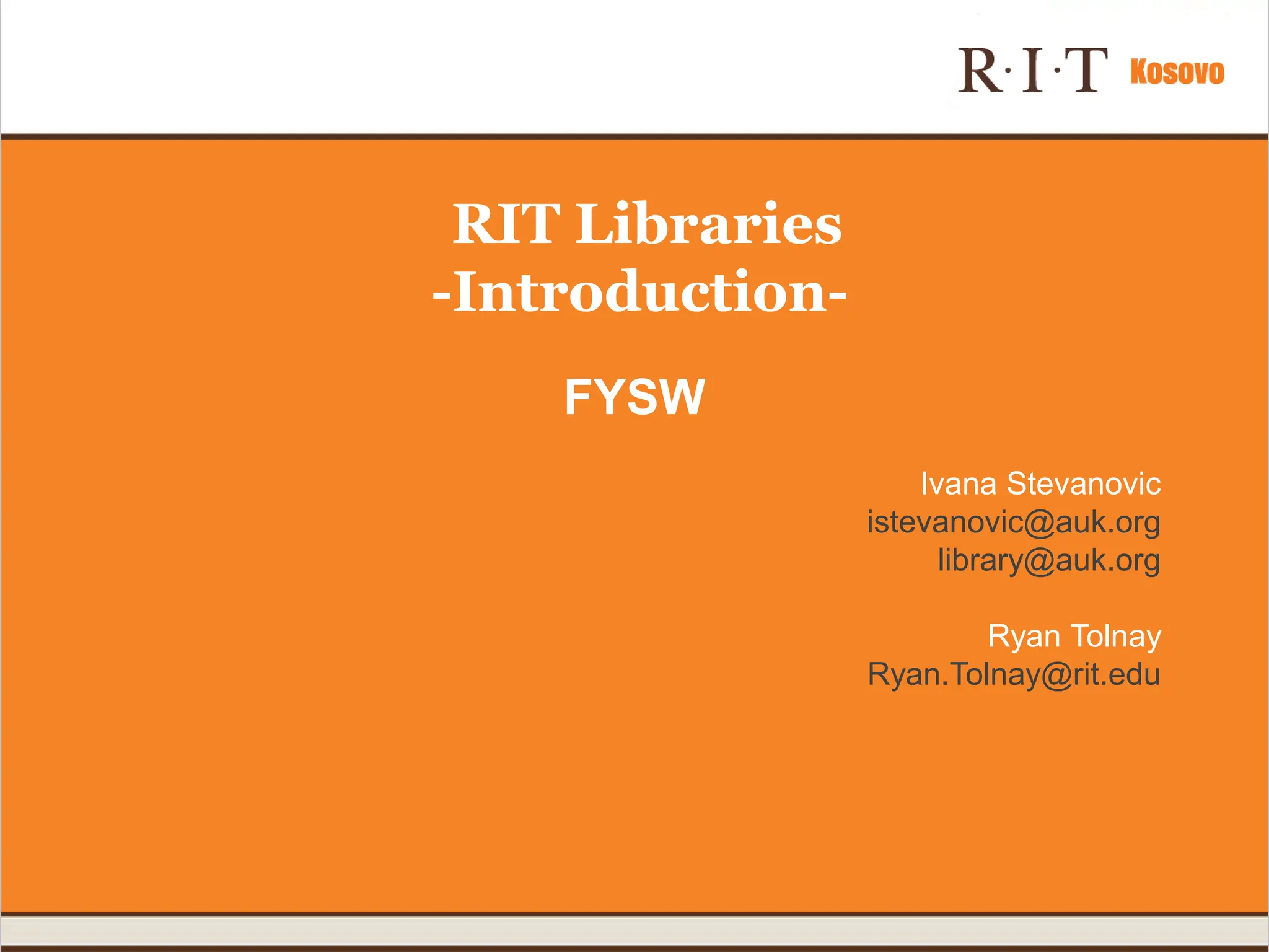 RIT365. First Library session. students.ppt