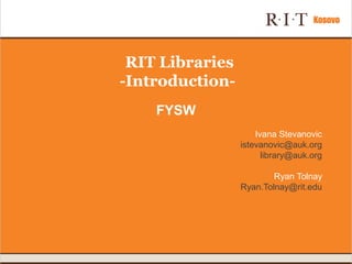 RIT365. First Library session. students.ppt