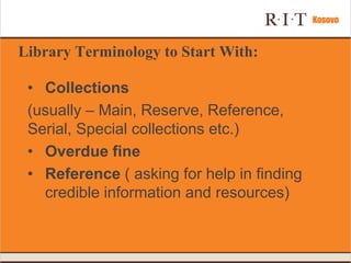 RIT365. First Library session. students.ppt