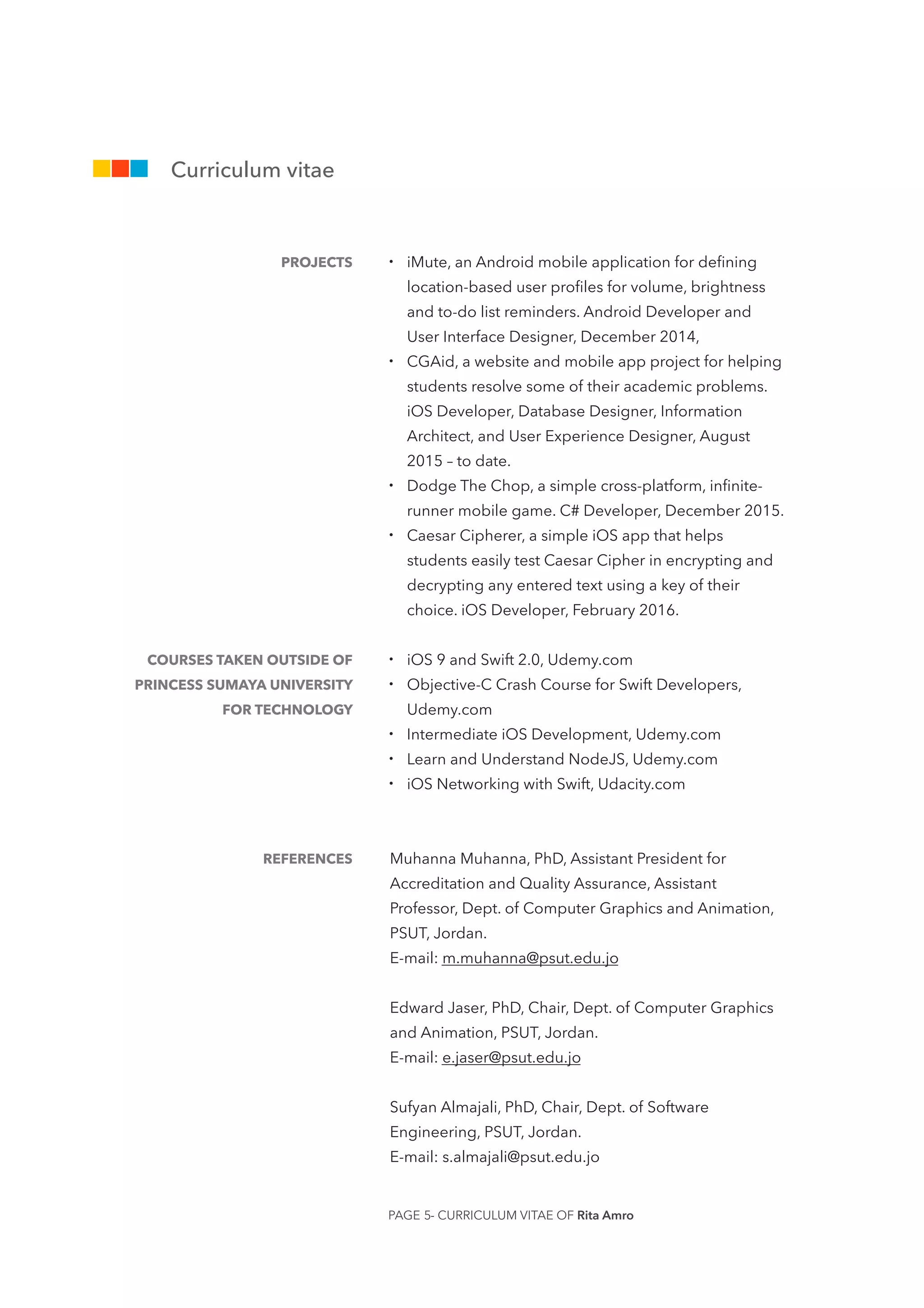 Rita amro - CV | PDF