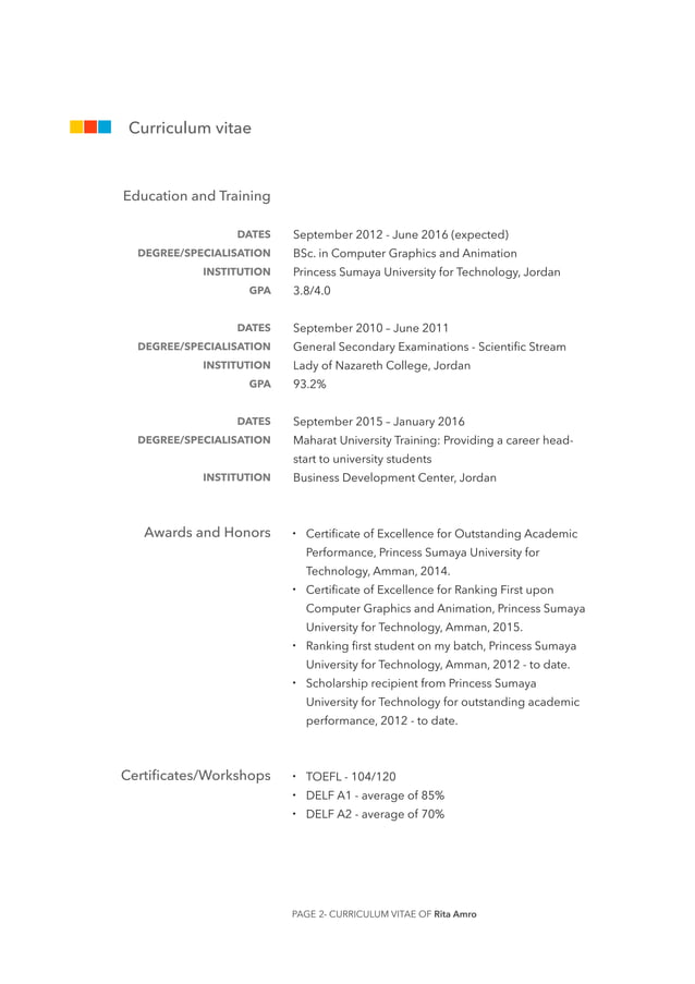 Rita amro - CV | PDF
