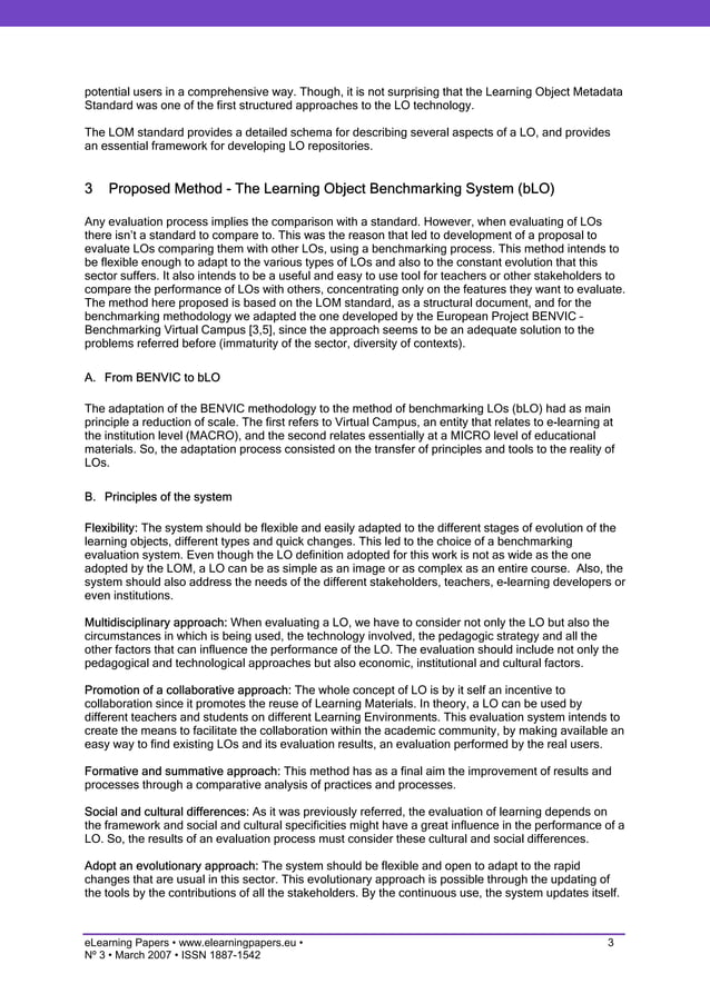A proposal for benchmarking learning objects | PDF