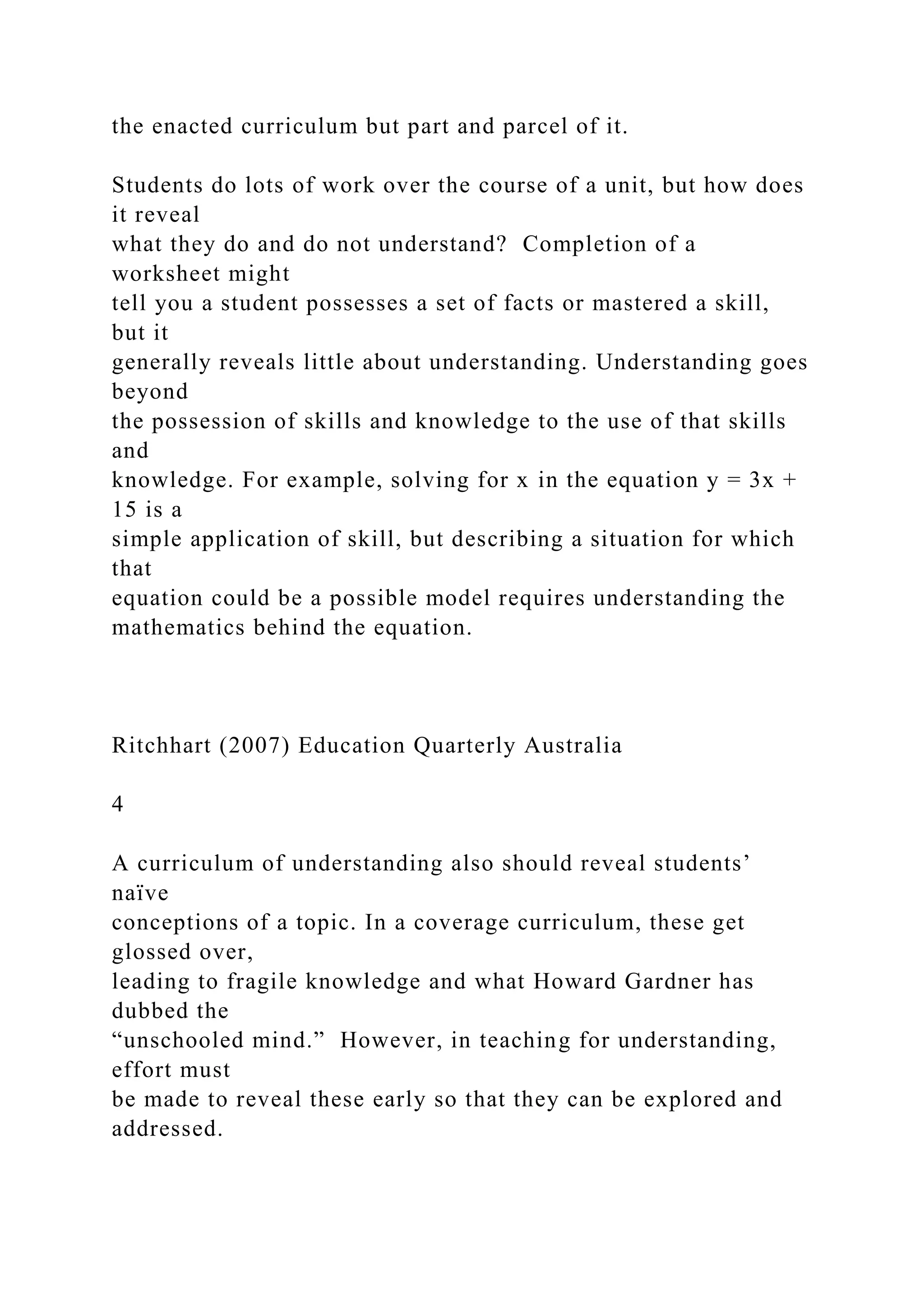 Ritchhart (2007) Education Quarterly Australia 1 The.docx