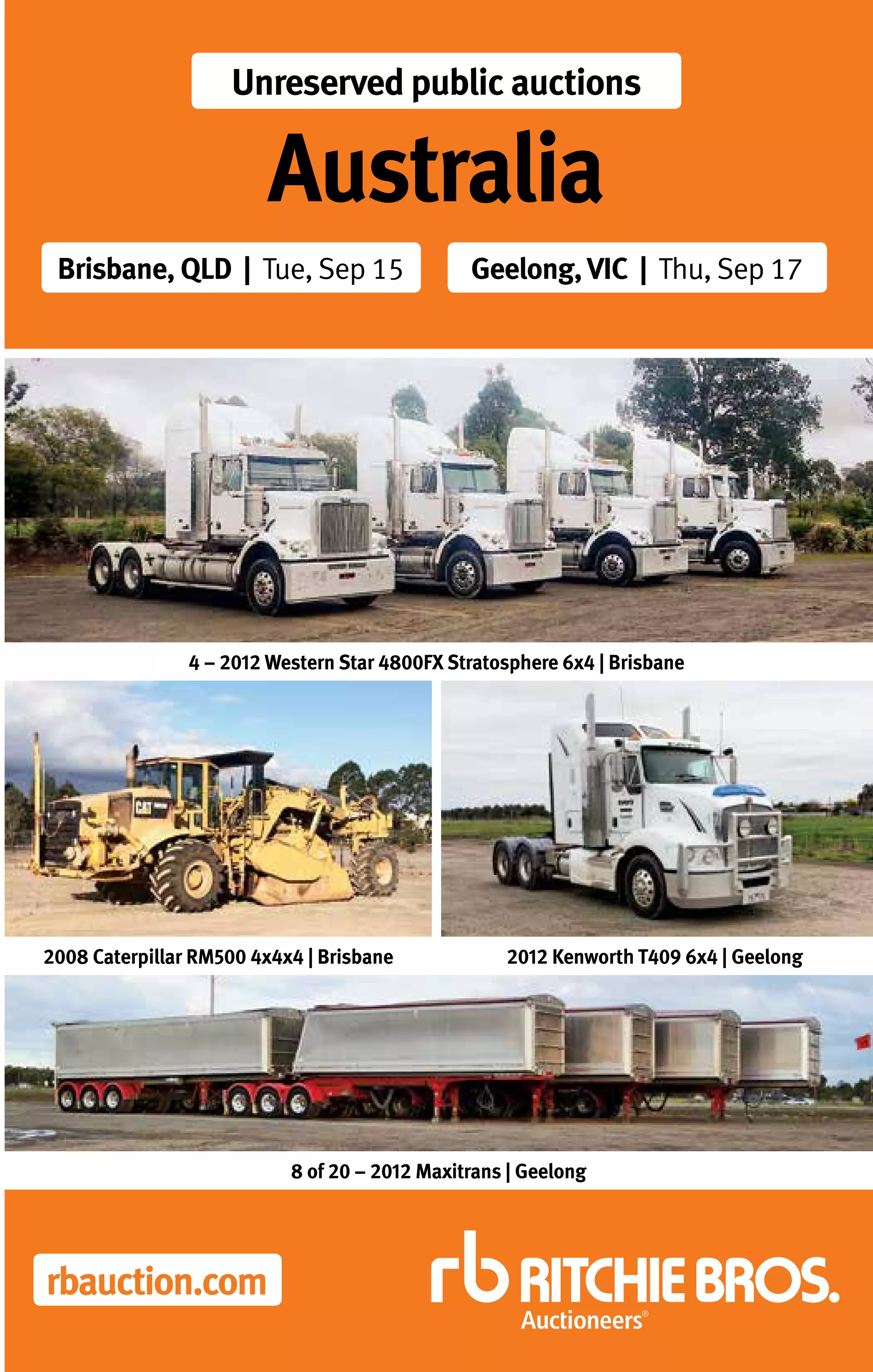 Australian Ritchie Bros. Auctioneers Q3 2015 | PDF