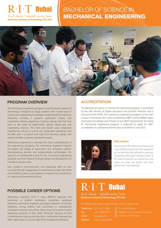 Rit dubai bachelor mechanical engeering | PDF