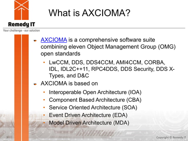 AXCIOMA, the component framework for distributed, real-time and embedded systems | PPT