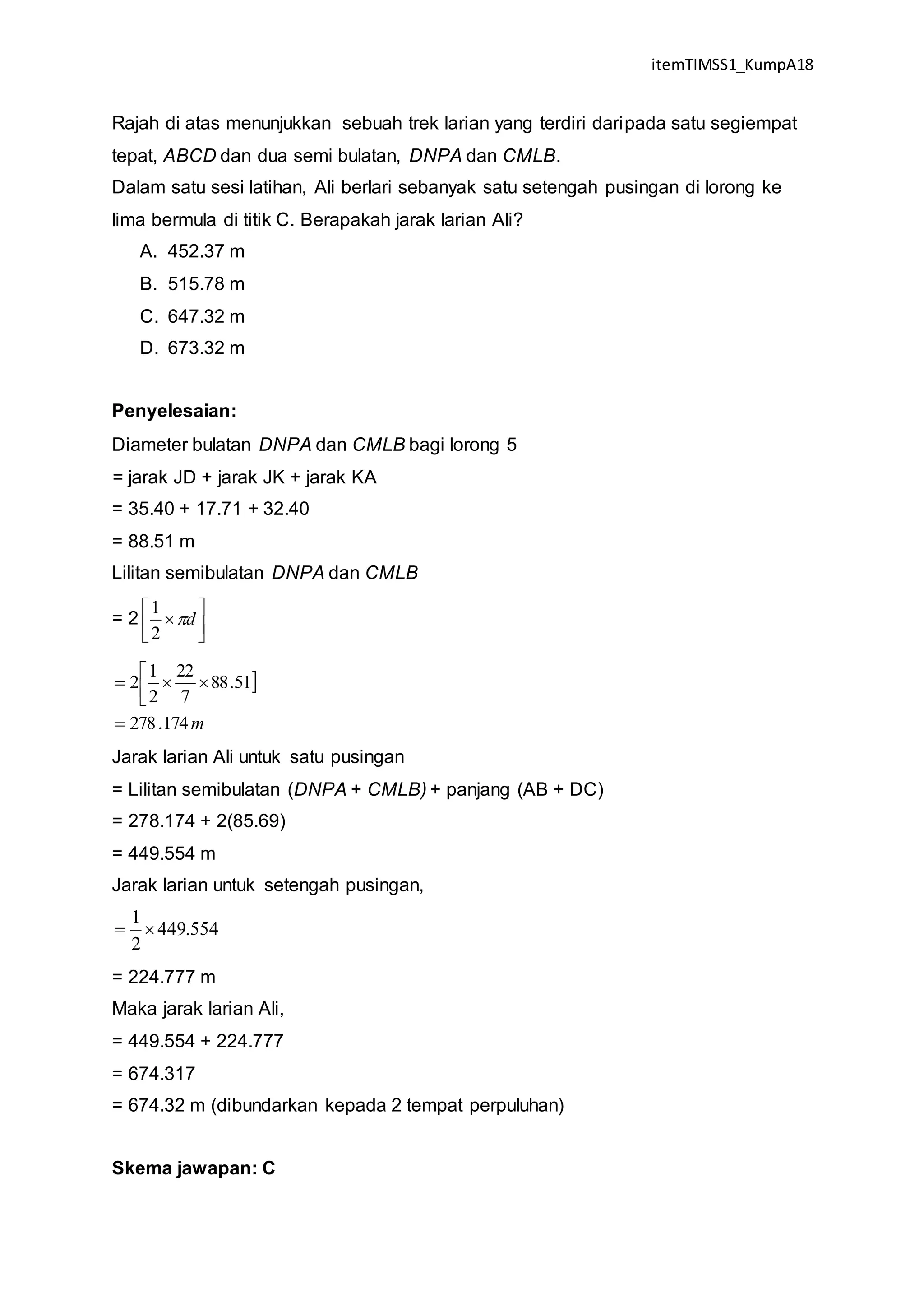 CONTOH SOALAN - ITEM TIMSS 18 | DOCX