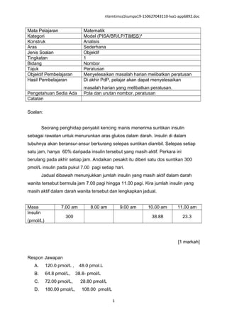 CONTOH SOALAN - ITEM TIMSS 19 | PDF