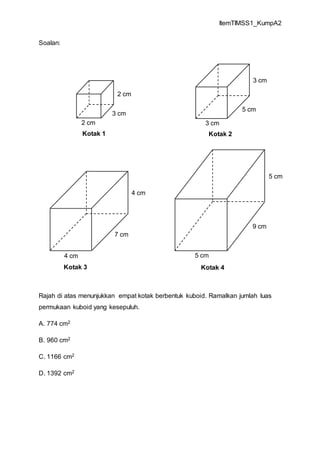 CONTOH SOALAN - ITEM TIMSS 2 | DOCX