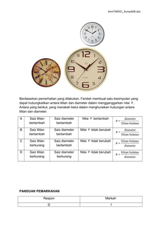 CONTOH SOALAN - ITEM TIMSS 6 | DOC